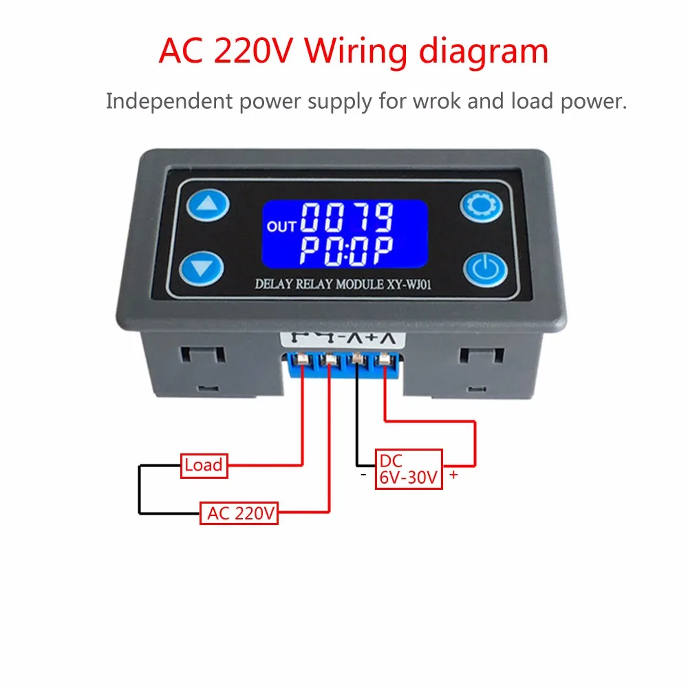 Monday Kids DC 6-30V Time Relay Module Digital LED Double Relay Display ...