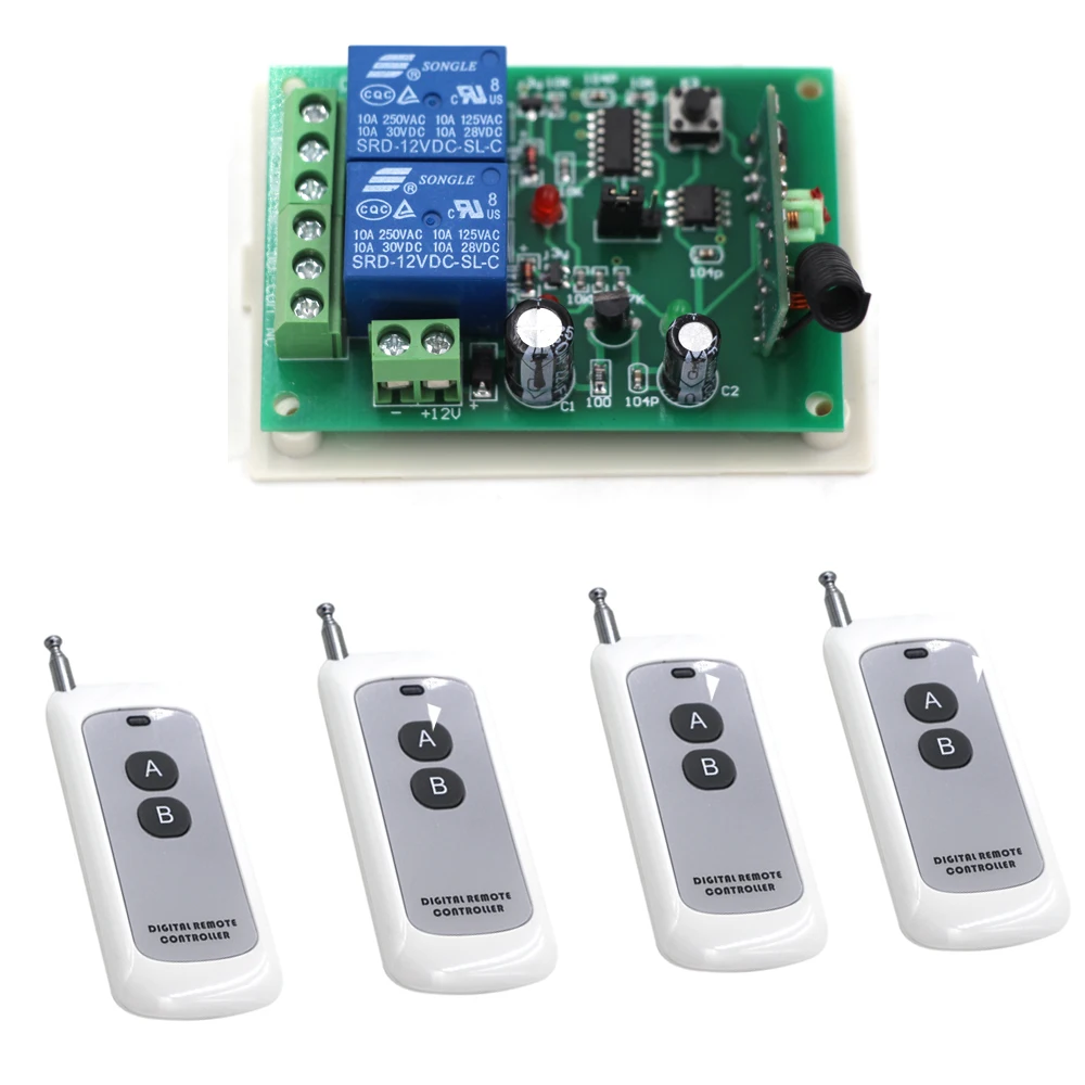 Newest 2CH Wireless Remote ControlSwitch System DC12V 24V 1pcs Receiver ...
