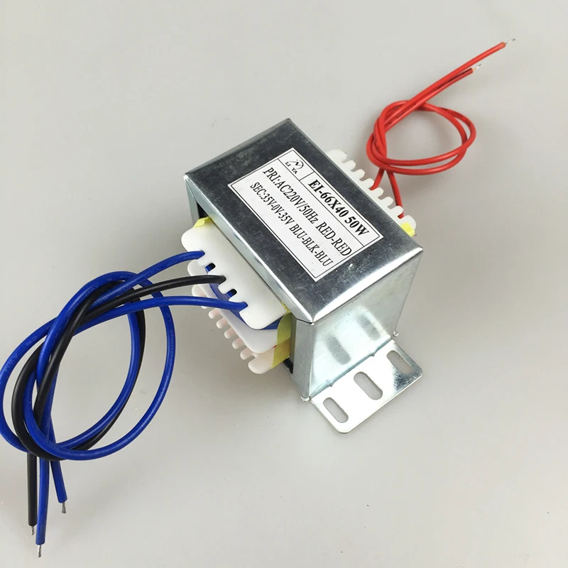 EI66 50 watt 50/60 hz EI Trafo 50VA Eingang AC220V Ausgang Dual 35 v ...