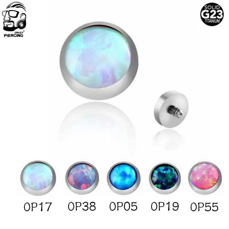 New Micro Skin Diver Dermal 100% Titanium G23 Piercing Opal Stone Top ...