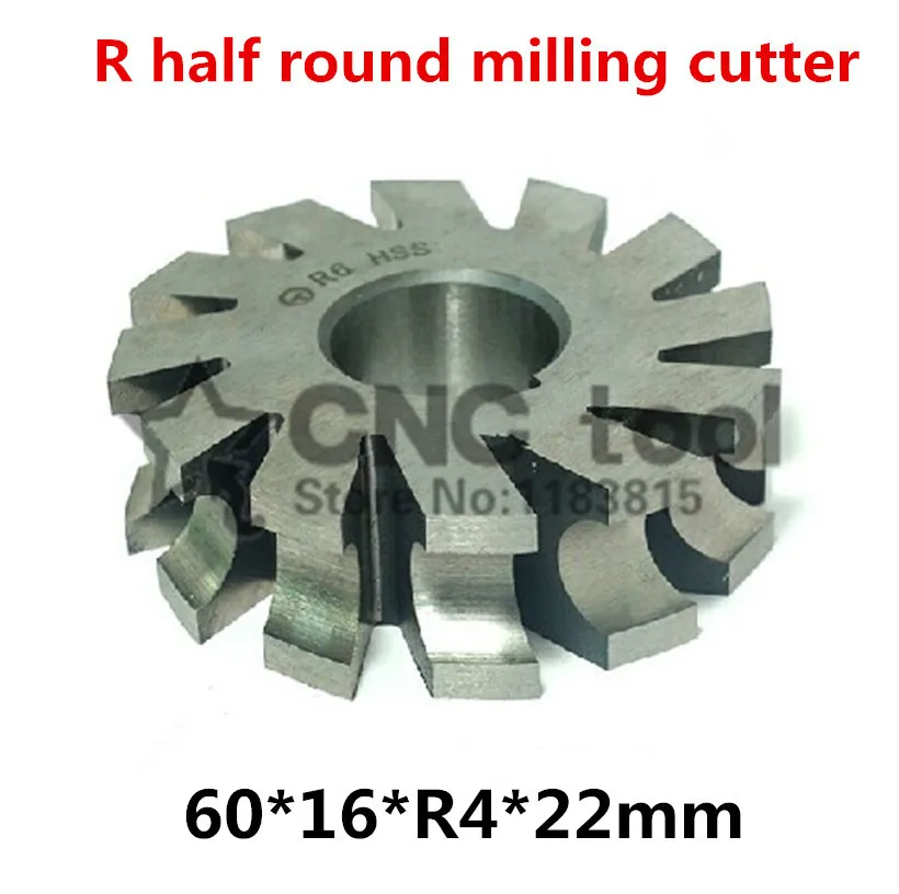 R4 60*16*R4*22mm Inner hole HSS Concave Radius Milling Cutters R half ...