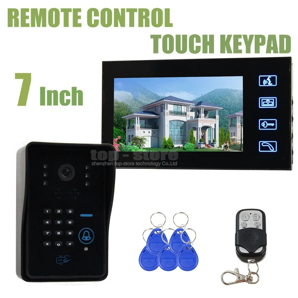 DIYSECUR Remote Control 7inch LCD Video Doorbell Door Phone Intercom ...