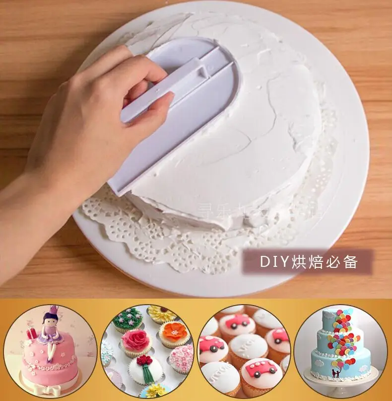 New Plastic Cake Cream Smooth Tool Kitchen Bakeware Cooking Screeding ...