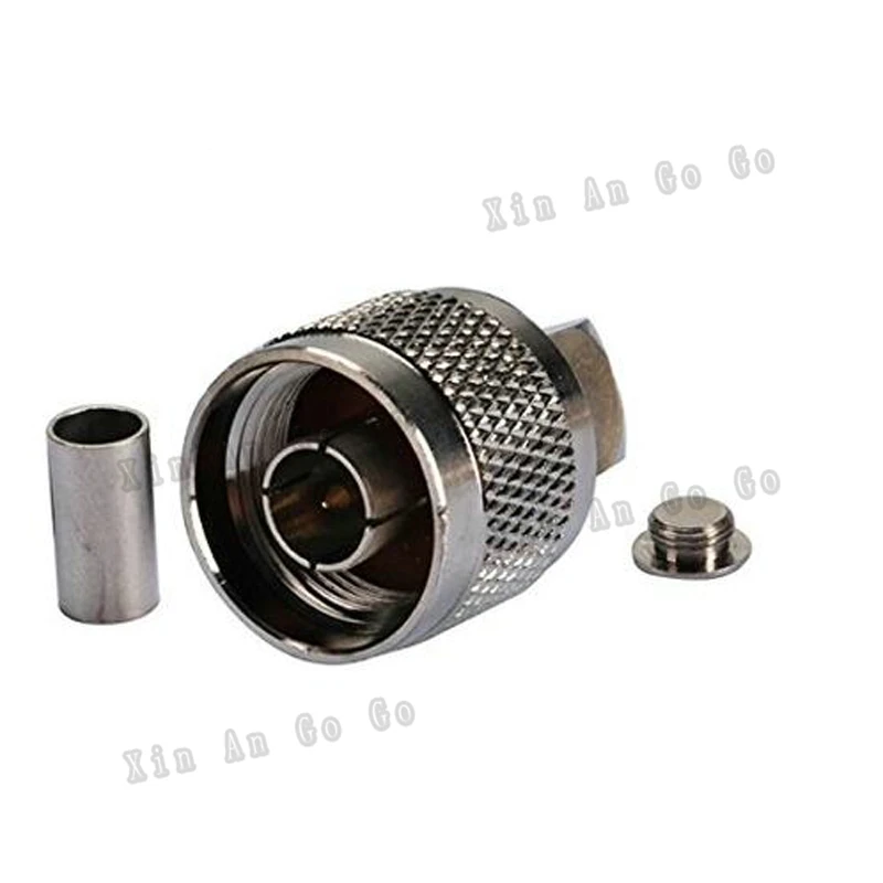 10PCS RF connector N male Right Angle crimping connector for RG58 RG142 ...