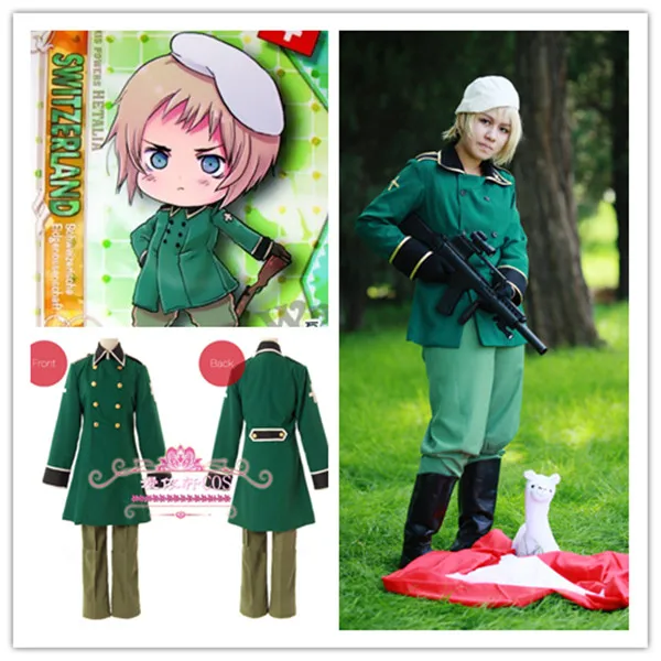 Anime Hetalia Vash Zwingli Swiss military uniforms Cosplay Costumes ...
