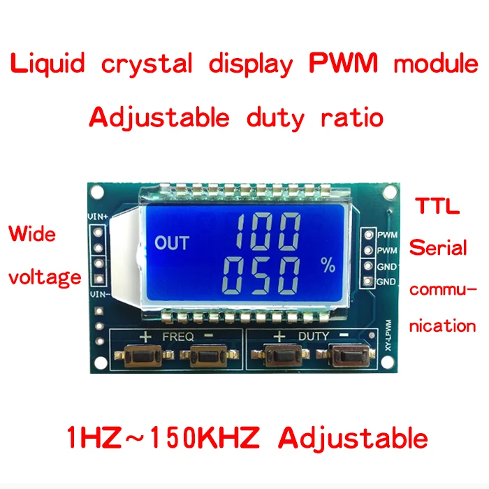 PWM pulse frequency duty cycle adjustable module square wave ...