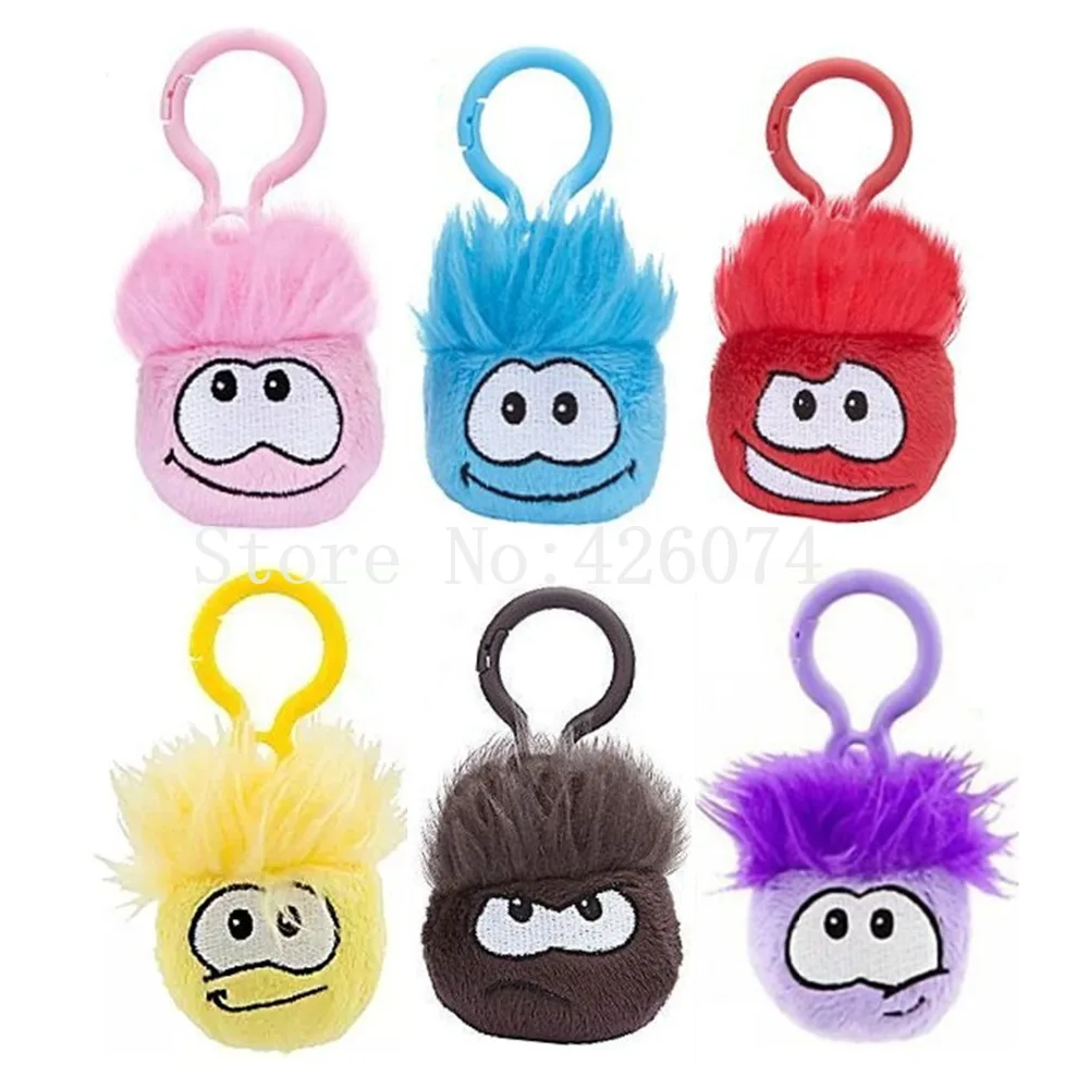 Novo kawaii pinguim puffle clip em pelúcia chaveiro para meninas ...