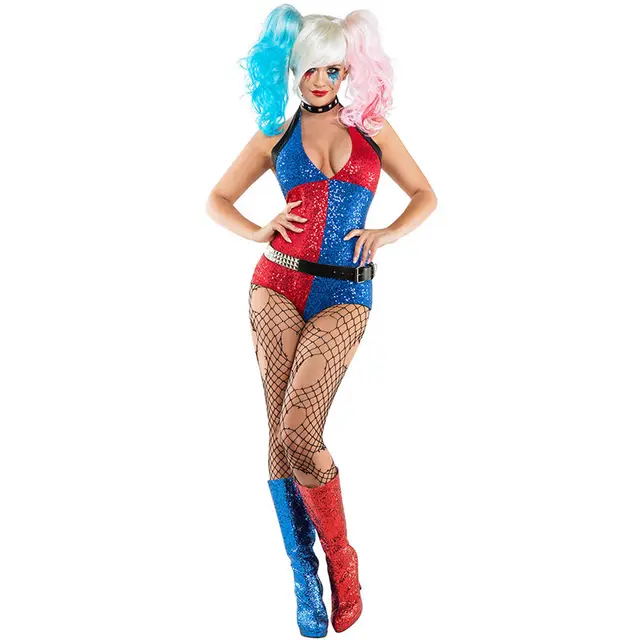 Sexy Costumes For Women Scary One Size Colorful Female Costume Sleeveless Halter Jumpsuit