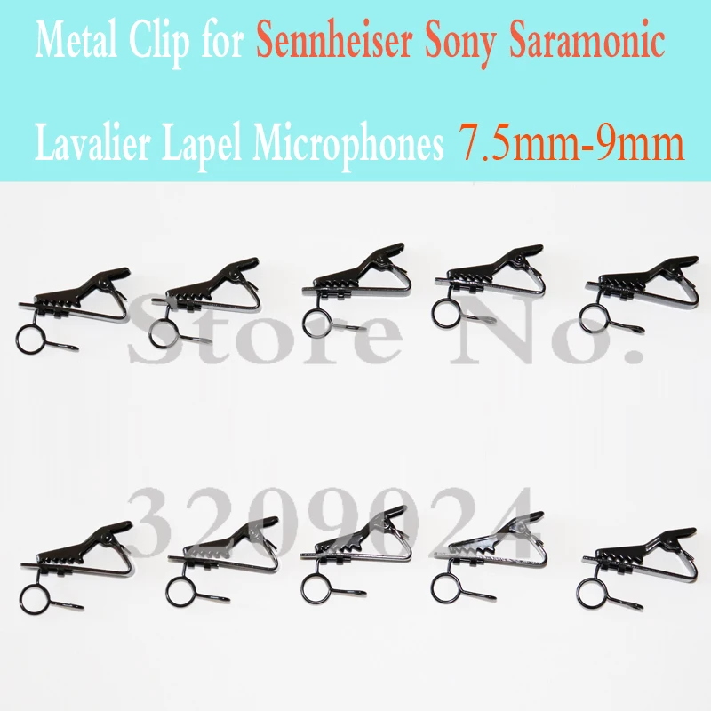 10PCS Spare Replaceable 7.5mm 9.0mm Metal Clip Mic Clips for Sennheiser ...