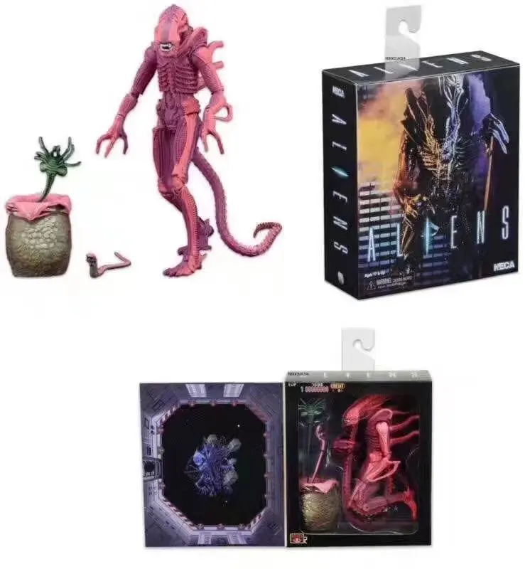 NECA ALIENS Red Alien with Chestburster & Facehugger PVC Action Figure ...