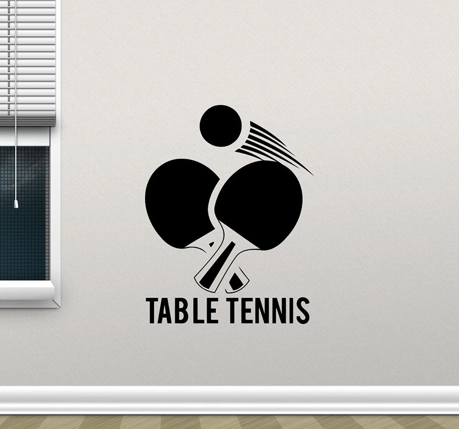 Table Tennis Wall Sticker Ping Pong Sport Vinyl Decal Mural Removable ...