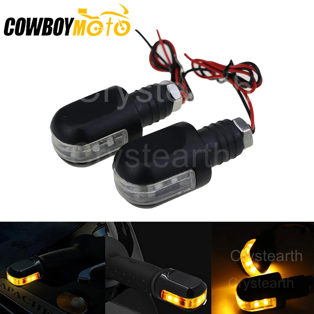 Universal Motorrad 7/8 "22mm Lenker Griff Bar End Griffe LED Blinker ...