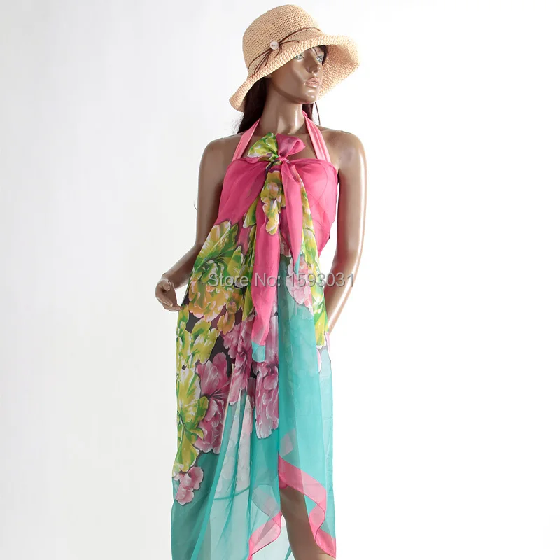 Women Sexy Autumn Pareo Sarong Beach Cover Up Swimsuit Bathing Suit Cover Ups Pashmina Shawl