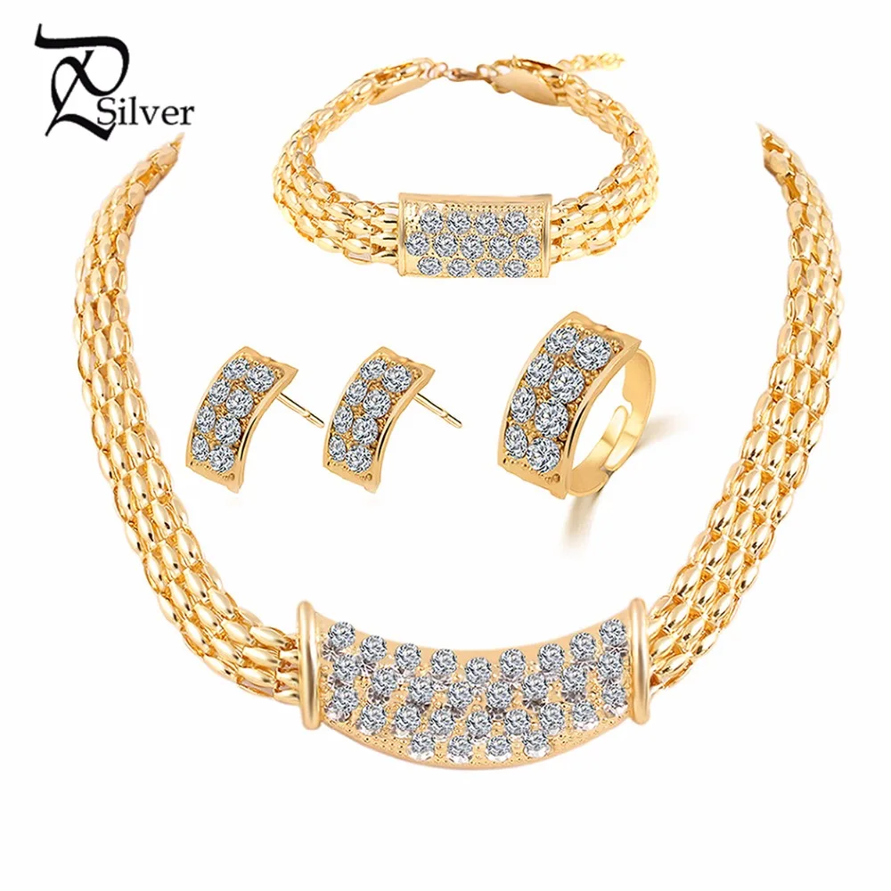 African Gold Color Plated Jewelry Sets Fashion Women wedding Bridal ...