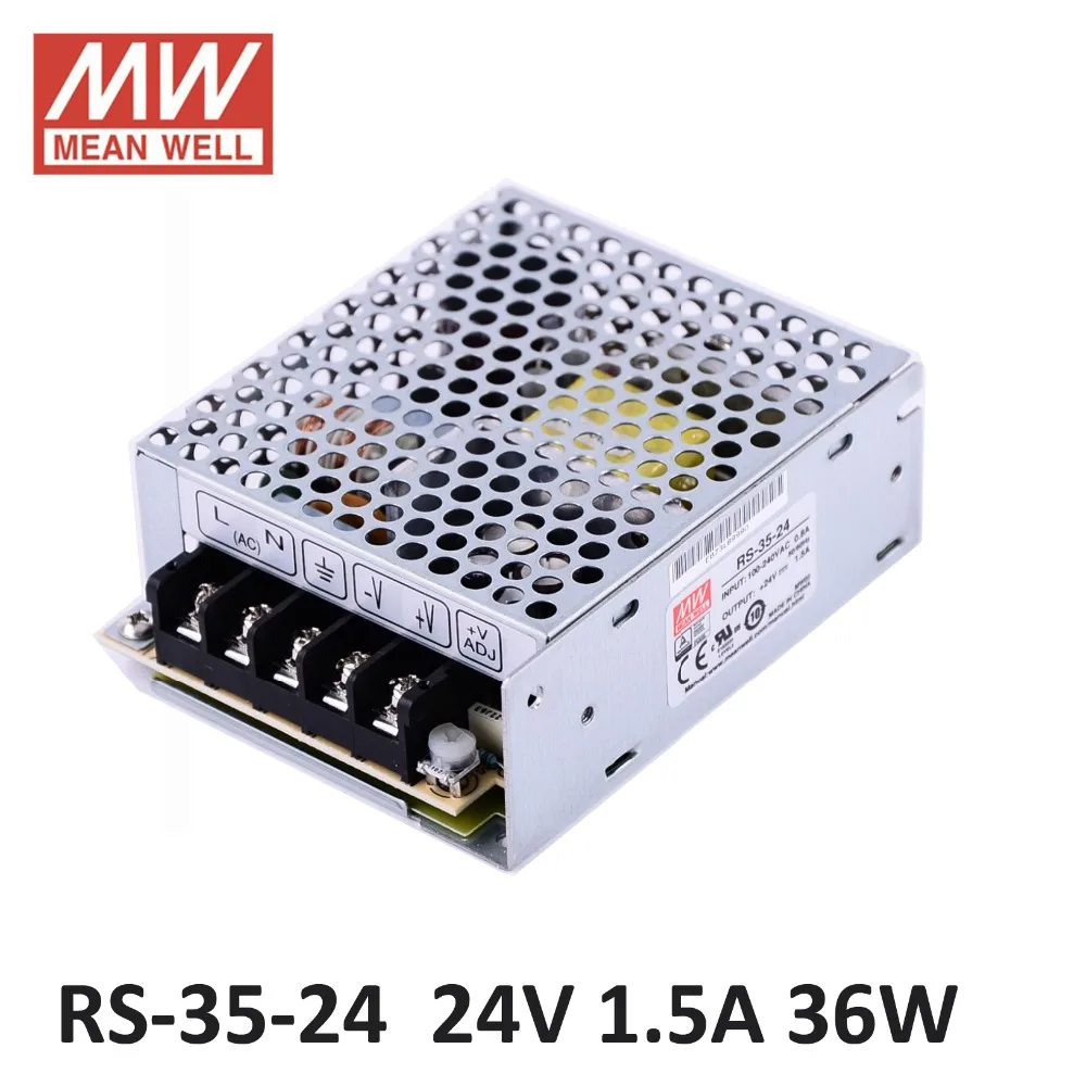 Ac Dc Power Source 24v 1.5a 36w Meanwell Switch Power Supply Rs-35-24 ...
