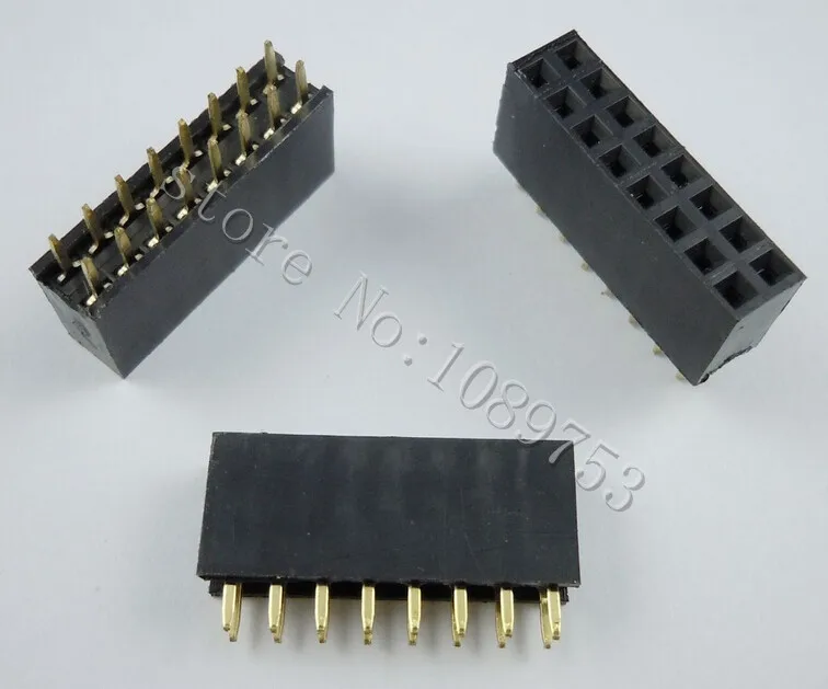 100pcs 2x8 Pin 2.54mm Double Row Female Pin Header 16P PCB Socket ...