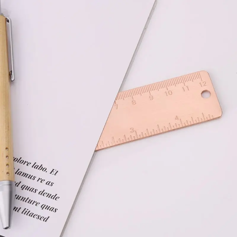 Vintage Copper Brass Straight Ruler Bookmarks Label Cartography ...