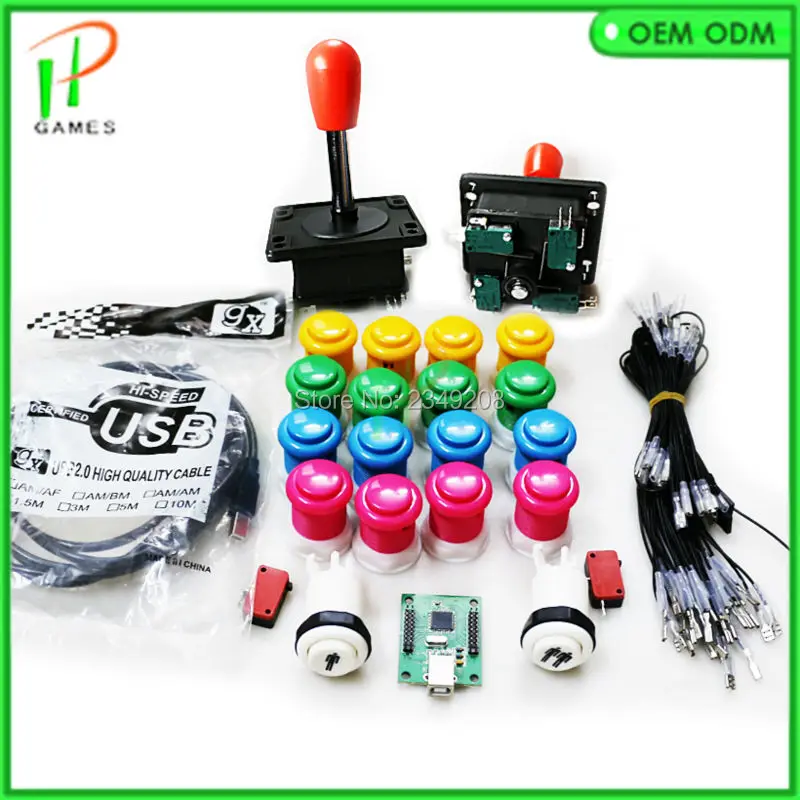 Diy Arcade Parts Bundles Kit With Spain Style Joystick,1p 2p Push ...