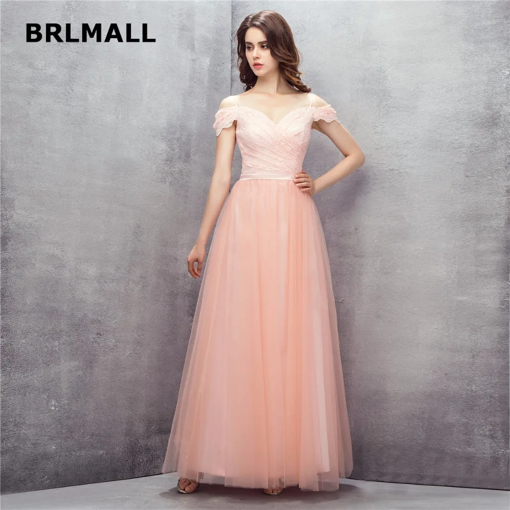 2018 Candy Color Evening Dresses Off the Shouder Tulle Lace A Line ...