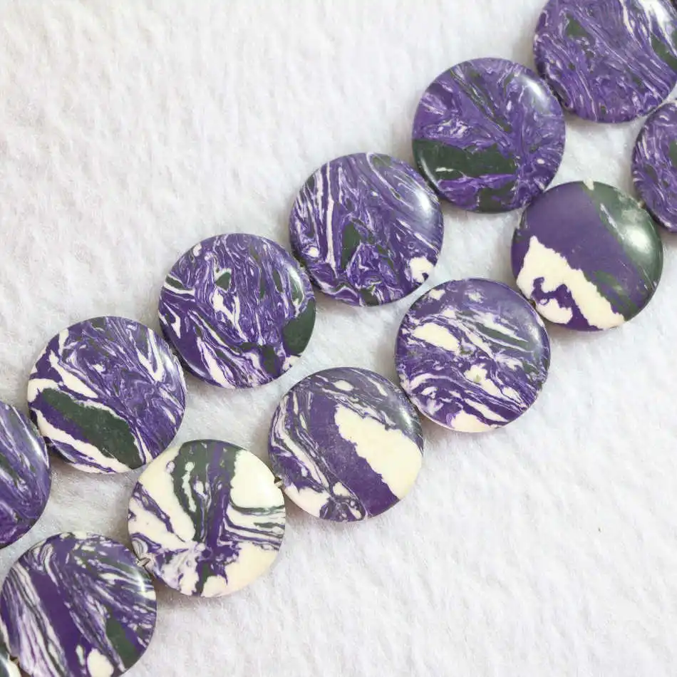 HOT purple calaite stone turquoises 12mm 14mm 16mm 20mm coin Shape ...