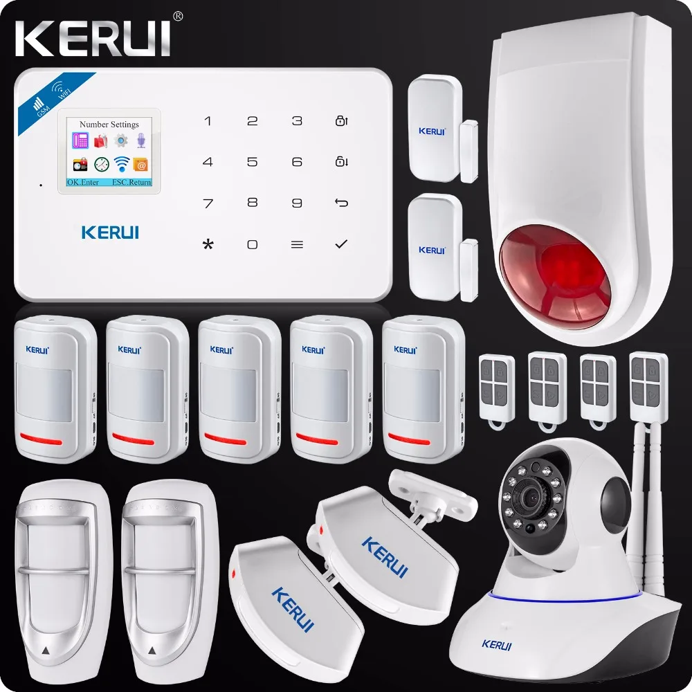 2017 W18 WIFI GSM SMS Burglar LCD Touch Screen Alarm Panel Home ...