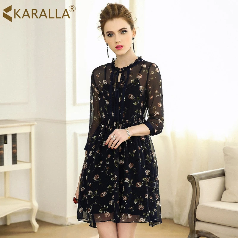 Luxury New Arrival 2018 Spring Summer Womens Stand 3 4 Lantern Sleeves