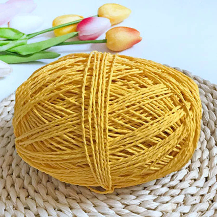 LAINE A TRICOTER,beige--Fil de raphia 100g-boule, fil de paille en ...