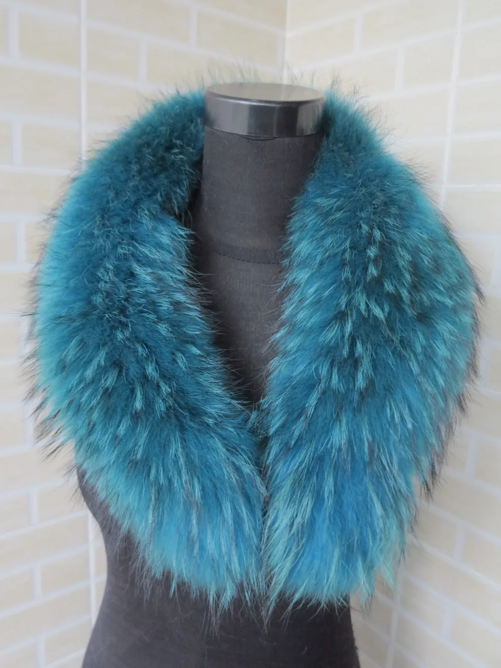 Genuine whole skin blue Raccoon fur collar / fur scarf/ hot sale 80 ...