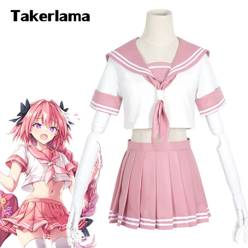 Takerlama Fate Apocrypha FGO Astolfo Cosplay Costume Pink Sailor Suit ...