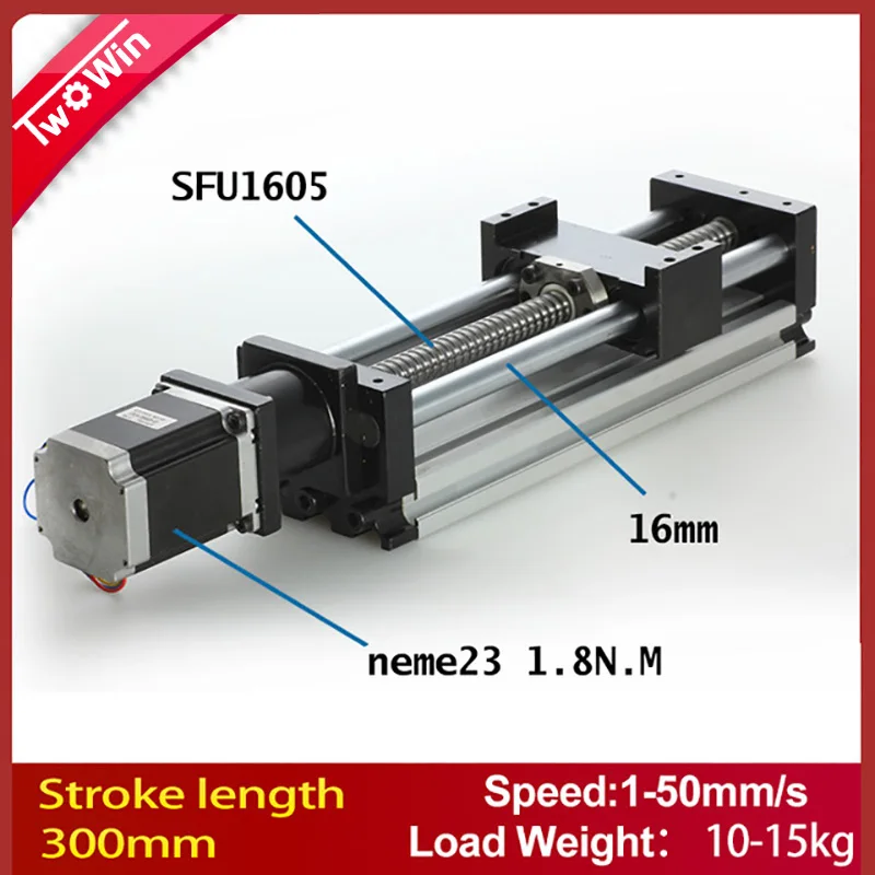 Linear Rail Slide Effective Travel 200mm Manual Cross Sliding Table SFU1605 CNC Linear Motion ...