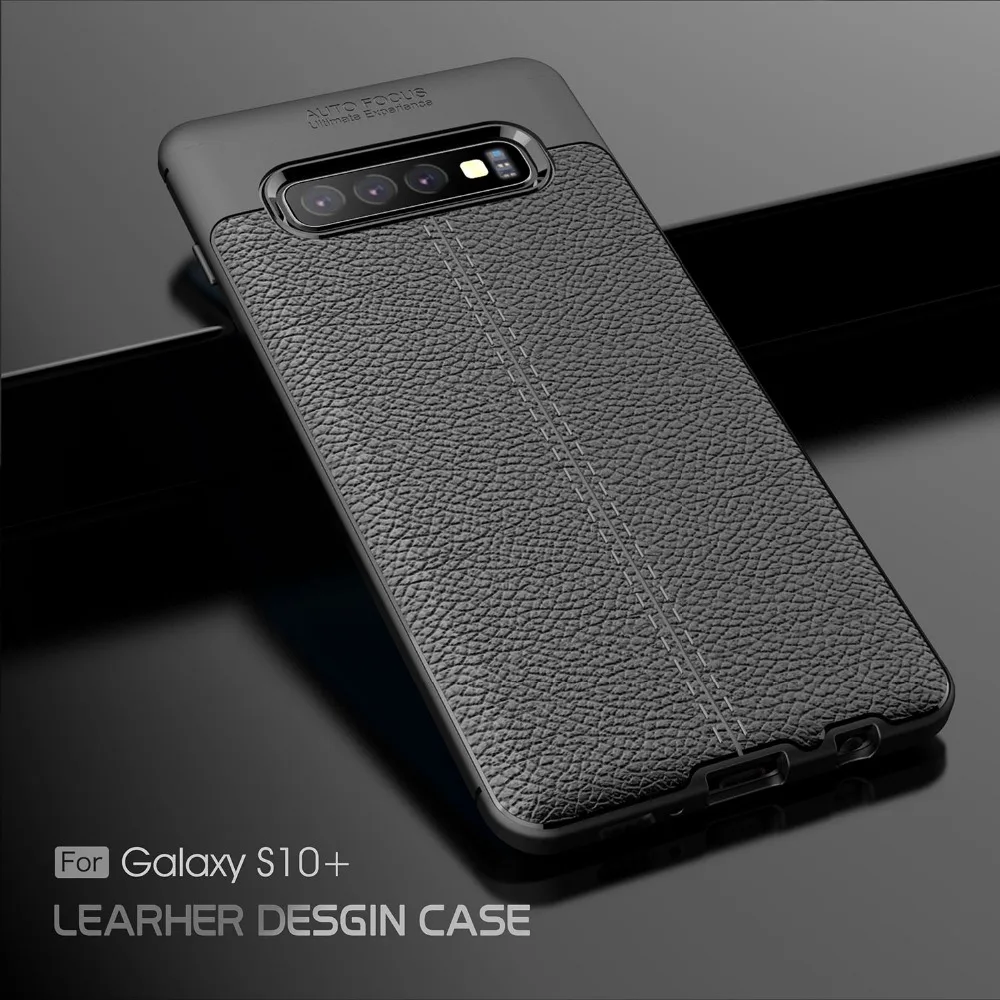 For Samsung Galaxy S10 Plus Case S10 Plus Cover Leather Texture ...