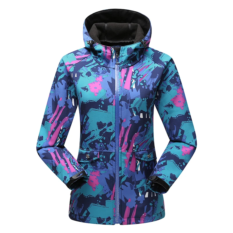 Fashion Camouflage Spring Autumn Windbreaker Softshell Jacket Women ...