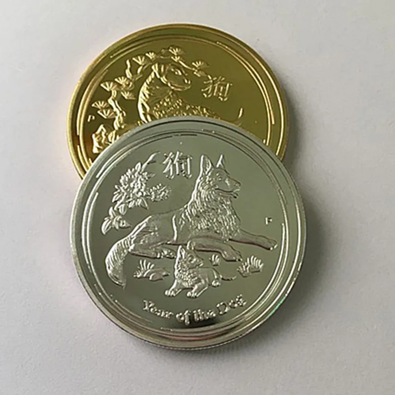 10 pcs The 2018 Chinese Zodiac animal dog 40 mm silver and gold plated ...