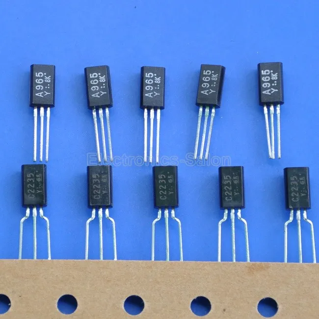 (20 unids/lote) 2SA965 Y y 2SC2235 Y transistores de Audio, A965, C2235 ...