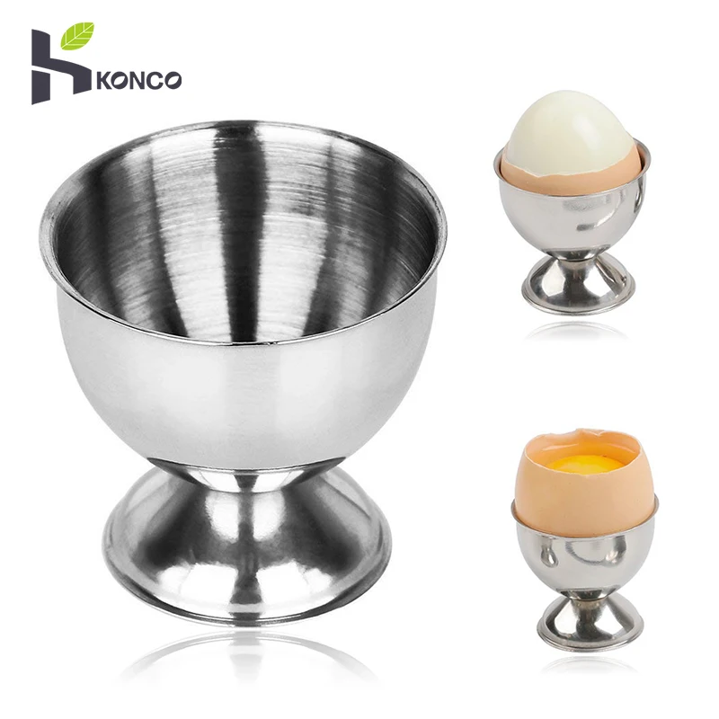 Konco 4pcs Egg Holder Stainless Steel Soft Boiled Egg Cups Holder ...