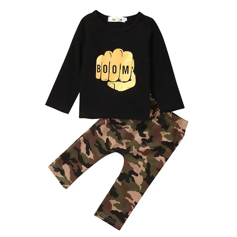Army Camouflage Baby Boy Girl Set Long Sleeve Top Newborn Baby Suit Boy ...