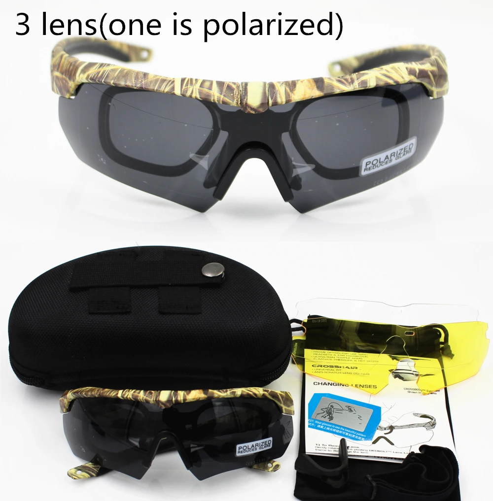 Camouflage Camo Military Goggles 35 Lens Polarized Ballistic Military Sunglasses Army Bullet