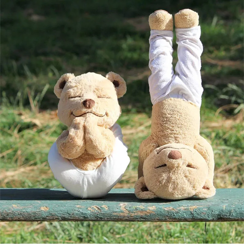 Yoga Bear Plush Toy Creative Cute Yoga Teddy Bear Doll Soft Animal Kids ...