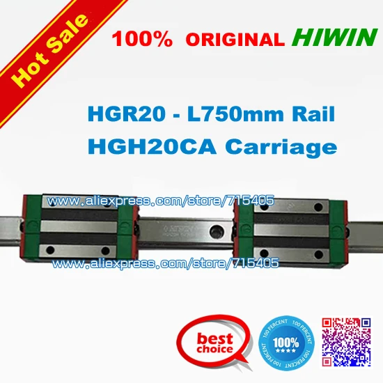 100% genuine original HIWIN BRAND Linear Guide1lot 2pcs HGR20 750mm ...