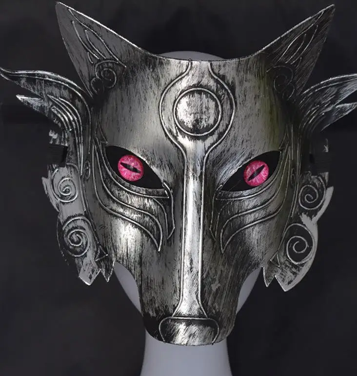 Samurai Wolf Head Cosplay Mask Halloween Party Prom Masquerade Man ...
