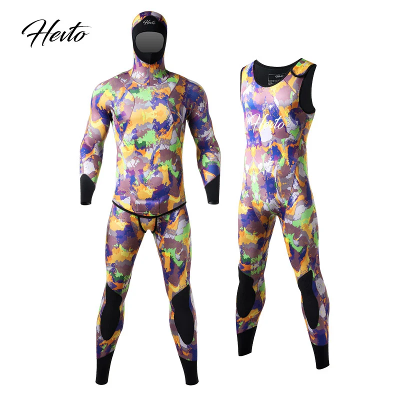 High grade Men 5mm spearfishing freediving wetsuit Super elastic ...