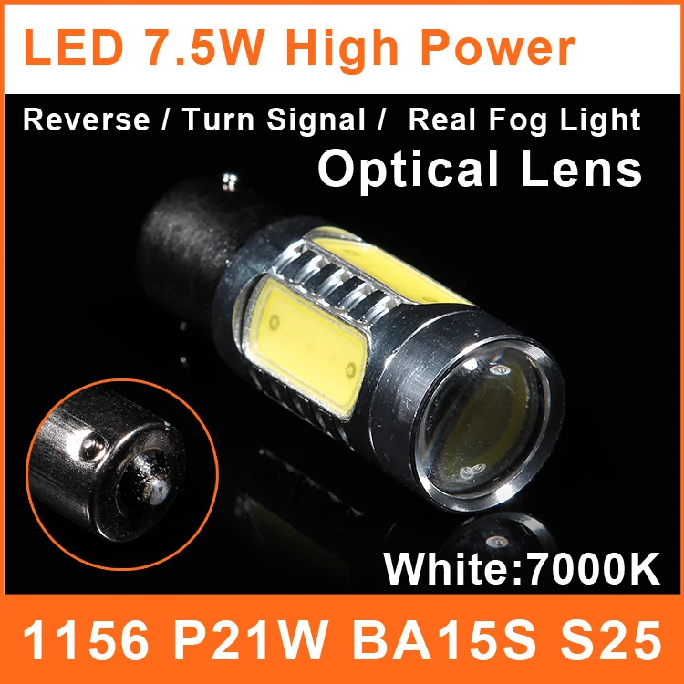 1156 BA15S LED P21W Car Reverse Bulbs 7.5W High Power 12V White With ...