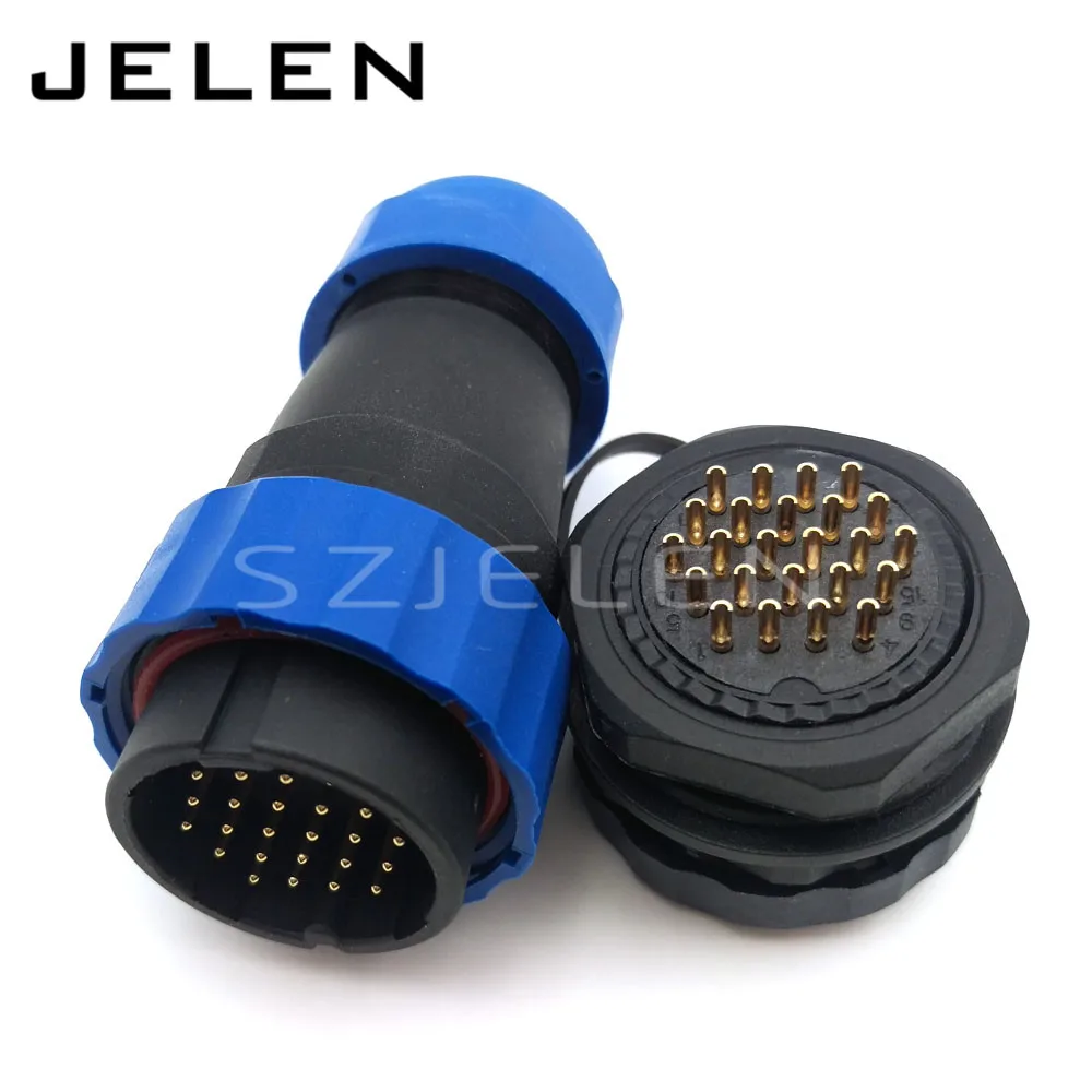 SD28TP ZM, 24 pin waterproof connector,IP67, 24 pins power cable wire ...