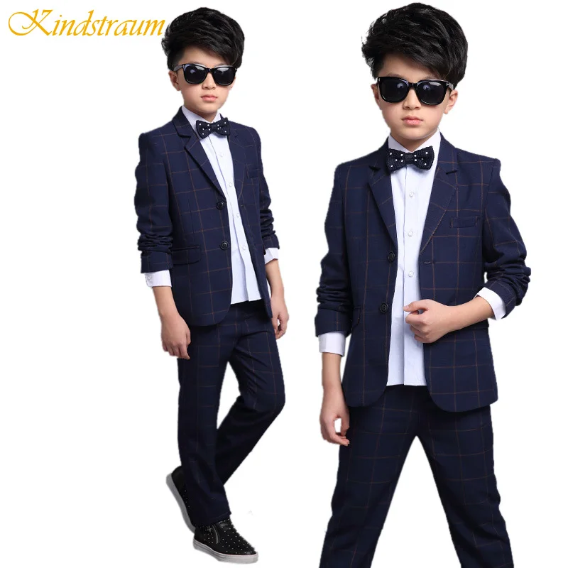 Kindstraum 2017 New Boys Formal Suits 2pcs Cotton Plaid Blazer+Pant ...