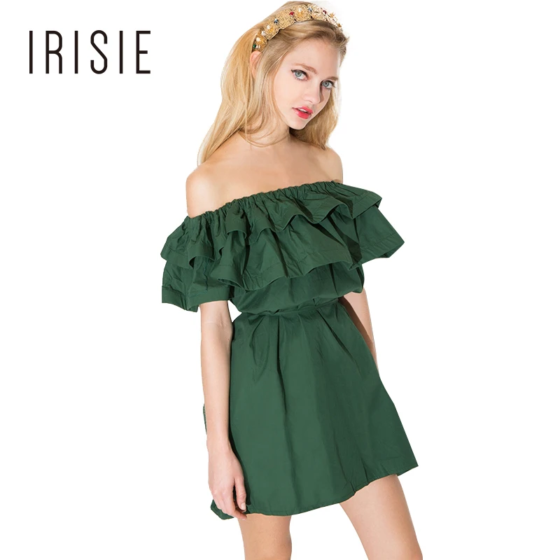 IRISIE Apparel Green Off Shoulder Mini Dress Women Clothing Sexy Sweet ...
