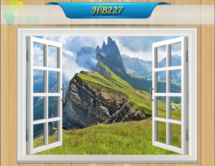 50*70cm window scenery outside fake windows sticker wall sticker ...