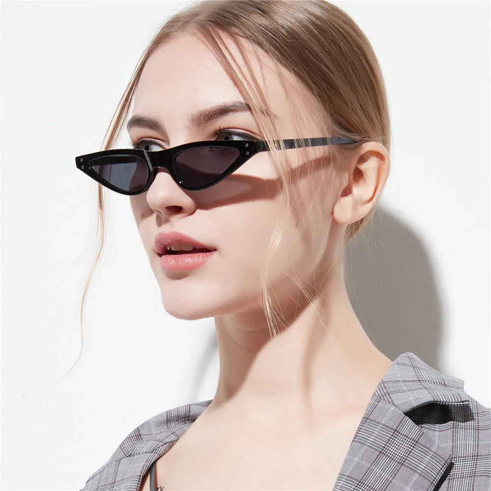 2018 New Cat Eye Sunglasses Women Small Triangle Eyeglasses Vintage
