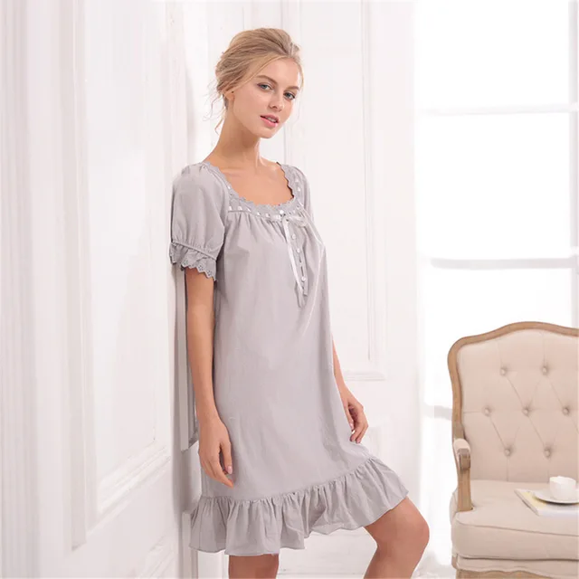 Summer nightgown Sweet cotton loose nightgown Han edition cotton ...