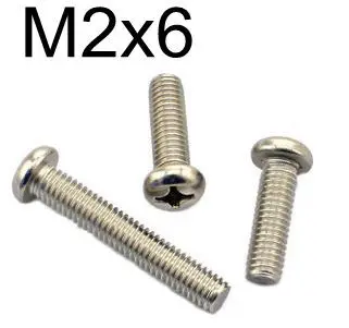 Free Shipping!!din7985 M2x6 M2*6 Stainless Steel Pan Head Screw Cross ...