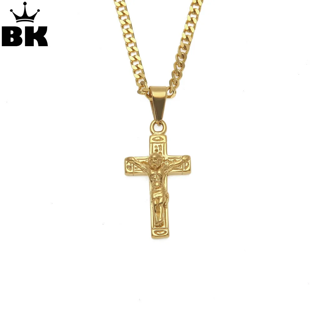Mini Christ Jesus Cross Pendant & Necklaces for Women/Girl Stainless ...
